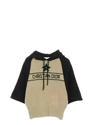 Dior 2010s Logo-intarsia Hoodie - Neutrals