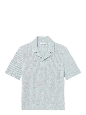 Mr P. Ribbed Cotton Polo Shirt - Light Blue