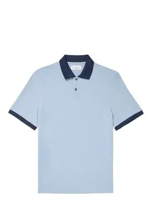 Mr P. Twotone Piqué Golf Polo Shirt - Light Blue
