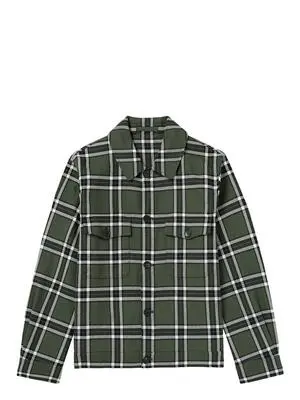 Mr P. Checked Cotton Overshirt - Leaf Green