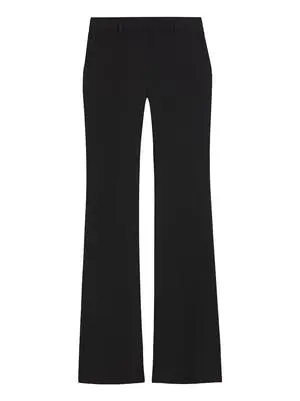 Sportmax Hangar Wool-crepe Flared Pants - Black
