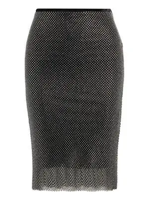 Sportmax Crystal-embellished Mesh Skirt - Black