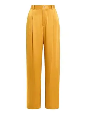 Lapointe Satin Straight-leg Pants - Mustard