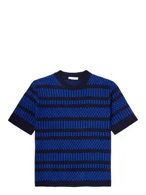 Mr P. Striped Terry Tshirt - Royal Blue