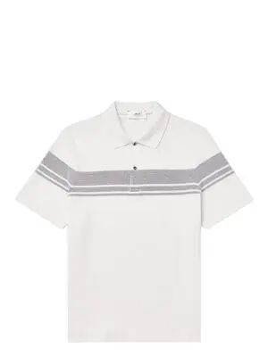 Mr P. Striped Cottonpiqué Polo Shirt - White