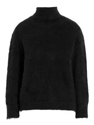 Alberta Ferretti Brushed Mohair-blend Turtleneck Sweater - Black