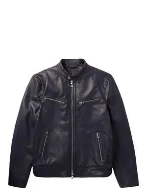 Mr P. Leather Jacket - Midnight Blue
