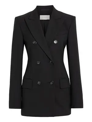 SPORTMAX Sportmax Gelly Double-Breasted Wool-Crepe Blazer
