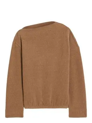 Max Mara Wool And Cashmere-blend Draped Sweater - Camel