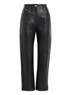 Sportmax Velo Leather Straight-leg Pants - Black