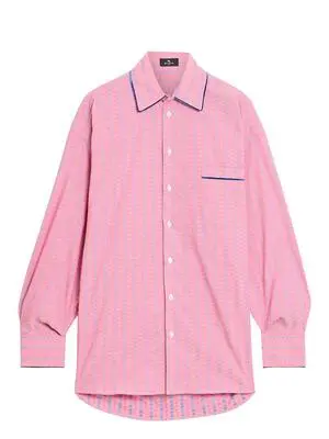 Etro Oversized Cotton-jacquard Shirt - Pink