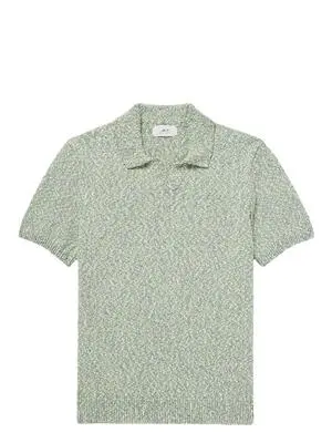 Mr P. Mélange Cotton Polo Shirt - Chartreuse