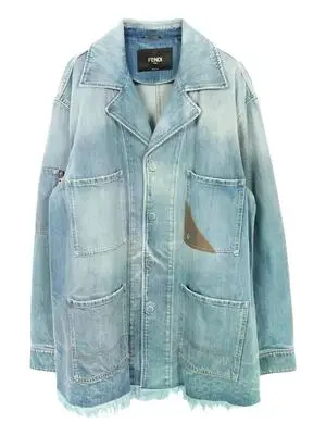 Fendi 2010s Multi-pocket Denim Jacket - Blue