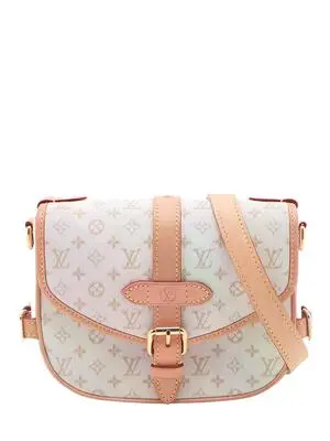 LOUIS VUITTON Monogram Mini Jacquard Saumur Bb Satchel - White