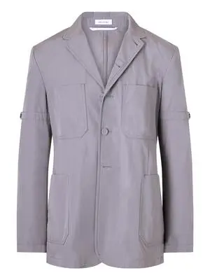 Thom Browne Belted Cotton Blazer - Gray