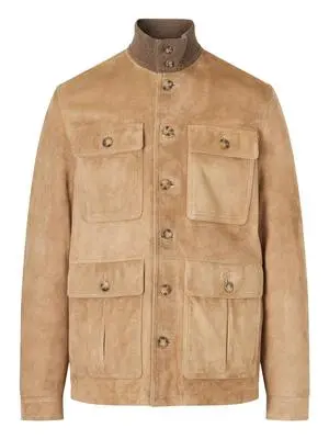 VALSTAR Brera Padded Suede Field Jacket - Brown
