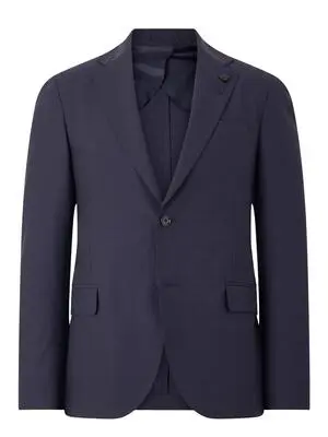 LARDINI Wool-blend Blazer - Blue