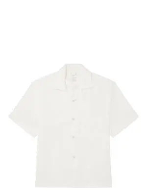 Eleventy Camp-collar Linen Shirt - White