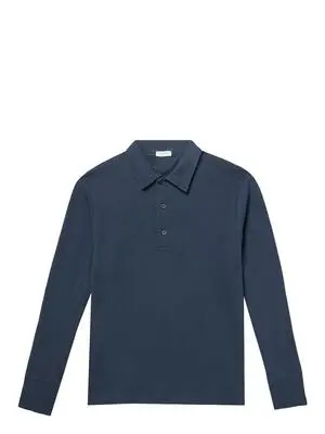 Sunspel Cotton Polo Shirt - Blue