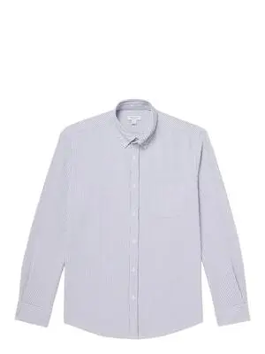 Sunspel Slim-fit Button-down Collar Striped Cotton Oxford Shirt - Blue