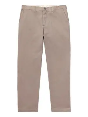 Sunspel Straight-leg Cotton-drill Trousers - Brown