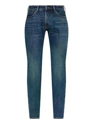 Emporio Armani Logo Detail Jeans - Blue