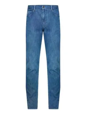 Emporio Armani Slim Fit Logo Plaque Jeans - Blue