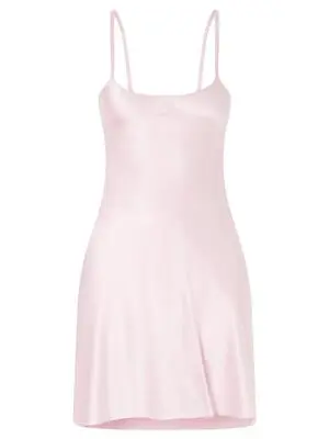 COURREGES Silk-satin Mini Dress - Pink