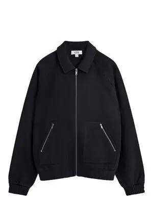 Cos Cotton-jersey Bomber Jacket - Navy
