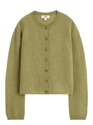 Cos Zigzag Knit Mohair-blend Cardigan - Green