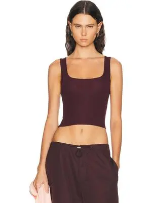SKIMS Cotton Rib Tank Top - Currant