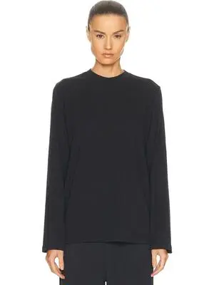 SKIMS Boyfriend Long Sleeve T-shirt - Onyx