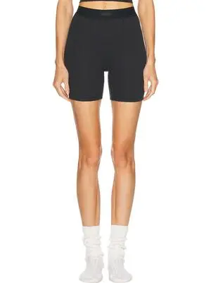 SKIMS Cotton Ribbed Boxer Short - Soot