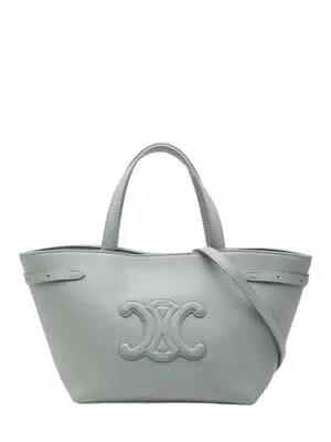 Celine Celine 2024 Mini Grained Calfskin Cuir Triomphe Cabas Anais Tote Grey