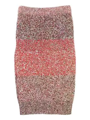 Burberry Knitted Midi Skirt - Red