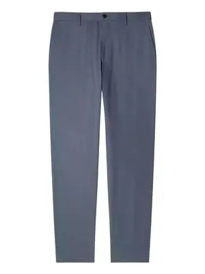 Paul Smith Button-fly Organic Cotton-blend Trousers - Blue
