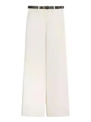 Max Mara Belted Wide Leg Trousers - Neutrals