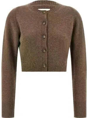 Loulou De Saison Logo-Embroidered Cardigan Brown