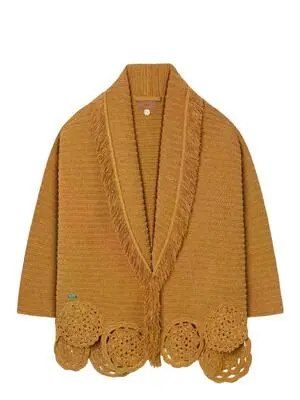 Alanui Island Memories Fringed Cardigan-coat - Brown