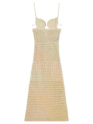 Alanui Crochet Knit Midi Dress - Neutrals