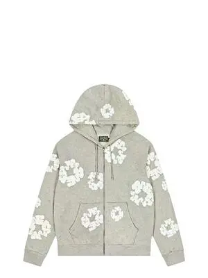 DENIM TEARS Wreath Zip Hooded Sweatshirt - Grey
