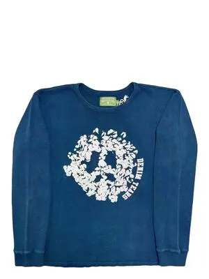 DENIM TEARS University-graphic Long-sleeves T-shirt - Blue