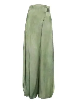 CORTANA Tie Cropped Trousers - Green