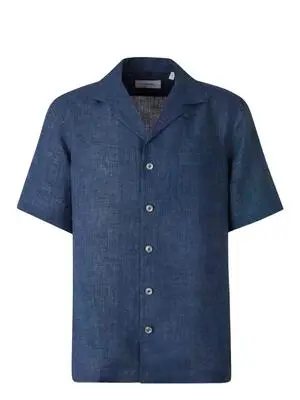 LARDINI Short-sleeve Buttoned Shirt - Blue