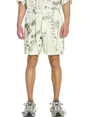 Balenciaga Printed Pyjama Shorts - Neutrals
