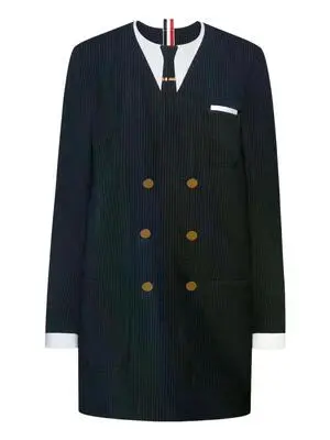 Thom Browne Pinstripe Mini Dress - Blue