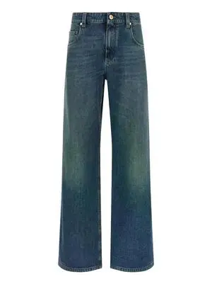 Brunello Cucinelli Contrast-stitching Stonewashed-denim Jeans - Blue