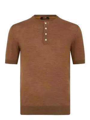 MOORER Button Short-sleeve T-shirt - Brown