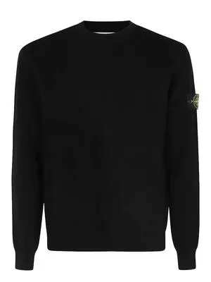 Stone Island Ribbed Crew-neck Sweater - Black