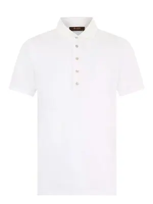 MOORER Button Collar Polo Shirt - White